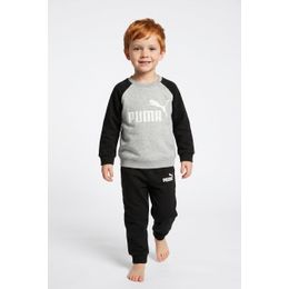Puma Jungen Trainingsanzug "MINICATS ESS RAGLAN CREW SET FL INF", schwarz-wei&szlig;, Gr. 74, bedruckt, Fleece, Obermaterial: 68% Baumwolle, 32% Polyester,