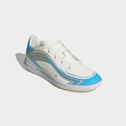 M&auml;dchen Fu&szlig;ballschuh "F50 MESSI CLUB KIDS, HALLENB&Ouml;DEN", adidas Performance, Gr. 30, wei&szlig;, Synthetik, Schuhe, f&uuml;r Hallenboden, f&uuml;r Jugendliche &