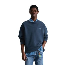 Marc O'Polo Herren Sweatshirt "mit R&uuml;ckenprint", blau, Gr. S, MARC O'POLO DENIM, unifarben, Obermaterial: 100% Baumwolle, Sweatshirts