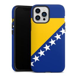 DeinDesign iPhone 13 Pro Max Handy Panzer Handyh&uuml;lle robuste Outdoor H&uuml;lle Schutzh&uuml;lle matt Bosnia Flag Tough Case