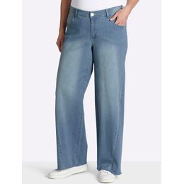 sheego Damen Stretch-Jeans, blau, Gr. 52, unifarben, 99% Baumwolle, 1% Elasthan, Jeans