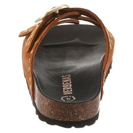 VERBENAS Damen Pantolette, Gr. 38mokka, Veloursleder, unifarben, Schuhe, Sommerschuh, Hausschuh, Strandschuh mit Nietenverzierung