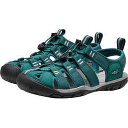 Keen Damen Sandale "CLEARWATER CNX", Gr. 37, gr&uuml;n, Synthetik, Textil, Schuhe, waschbar,schnelltrocknend, Zehenschutz, sto&szlig;d&auml;mpfend
