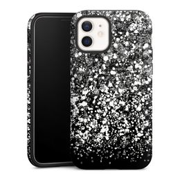 DeinDesign iPhone 12 mini Handy Panzer Handyh&uuml;lle robuste Outdoor H&uuml;lle Schutzh&uuml;lle matt Muster Snowflake Glitzer Tough Case