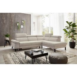 Home Affaire Ecksofa &raquo;Arnayon mit Querschl&auml;fer-Bettfunktion, Schlafsofa, gro&szlig;er Bettkasten&laquo; manuelle Kopfteilverstellung, Tonnentaschen-Federkern, 