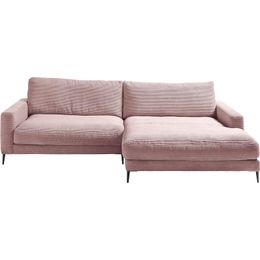 Home Affaire Ecksofa &raquo;Downtown, B/T/H: 272/190/84 cm L-Form&laquo; weicher Sitzkomfort auch in Cord und Boucl&eacute;, incl. Zierkissen rosa 88% Polyester, 12% 