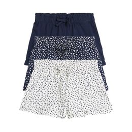 bonprix Kinder bonprix Shorts im 3er Pack, aus Baumwolle, in verschiedenen Gr&ouml;&szlig;en blau 104/110, N-Gr
