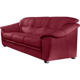 Sit & More sit&more 3-Sitzer &raquo;Savona, B. 198cm, Federkern, opt. mit Schlaffunktion, Sitzh. 46cm&laquo; Liegefl&auml;che 190x137cm, viele . Stoff- und Ledervarianten rot 
