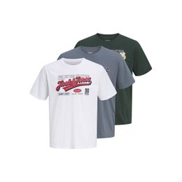 Jack & Jones JACK & JONES Herren T-Shirt "JJELOGO TEE SS O-NECK 2 COL AW26 3PK MP", bunt, Gr. L, Jersey, Obermaterial: 100% Baumwolle, Shirts, aus Baumwolle, mit