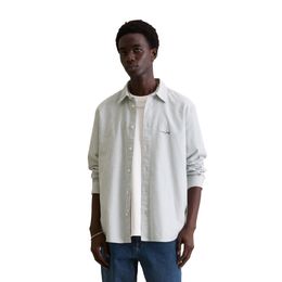 Marc O'Polo Herren Langarmhemd, wei&szlig;, Gr. XL, MARC O'POLO DENIM, gestreift, Web, Obermaterial: 100% Baumwolle, Hemden
