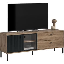 Home Affaire Lowboard &raquo;TREVERK, Breite: 154 cm, hochwertige MDF-Front schwarz tiefzieh&laquo; 1 Stk. tlg. Lowboard, Wohnzimmer, Esszimmer B/H/T: 154cm x 