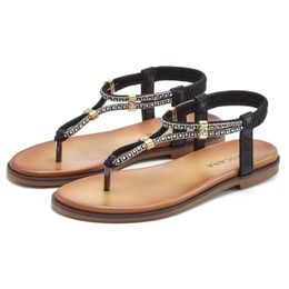 Lascana Damen Zehentrenner "Sandale, Sommerschuh, offener Schuh", Gr. 42, schwarz, Obermaterial: 100% Lederimitat. Decksohle: 100% Lederimitat.