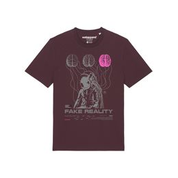 Watapparel T-Shirt 'Fake Reality' Herren Gr&ouml;&szlig;e XXL grau / rosa / dunkelrot