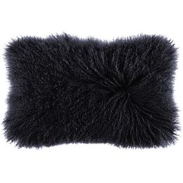 Pad Dekokissen &raquo;GLORY, Kissenh&uuml;lle&laquo; echtes Lammfell, extravagant und luxuri&ouml;s, 30x50 cm oder 40x40 cm schwarz Lammfell, Polyester B/L: 30cm x 50cm, 1 