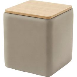 Home Affaire Ablagetisch &raquo;Kyro, Stauraum mit Tischplatte Eiche, Breite 40 cm&laquo; Stylisch, handlich und praktisch f&uuml;r dein Schlafzimmer 100% Leder B/H/T: