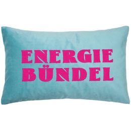 Pad Dekokissen &raquo;LETTERS, Kissenh&uuml;lle, Made in Europa&laquo; mit Schriftzug, verschiedene Gr&ouml;&szlig;en, voller Energie und Individualit&auml;t blau Polyester B/L: 30cm 