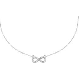 Firetti Damen Kette mit Anh&auml;nger &raquo;Schmuck Geschenk Gold 333 Halsschmuck Anh&auml;nger Unendlichkeitsschleife&laquo; mit Zirkonia (synth.) Silber 925 (