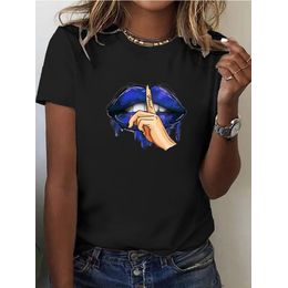 RMK Damen T-Shirt Kuss SCHWARZ-Blau | Gr.: S
