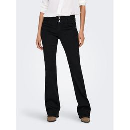 Only Damen Only Bootcut-Jeans &raquo;ONLRAIN MID FRONT YOKE FLARED DNM BOX X&laquo; schwarz S (36), L&auml;nge 32