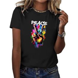 RMK T-Shirt Peace SCHWARZ-Weiss | Gr.: M