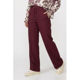monari Damen Schlupfhose "Hose Basic Rippe 78cm"dkbordeaux, Gr. 46, unifarben, Web, Obermaterial: 77% Viskose, 20% Polyester, 3% Elasthan, Hosen,