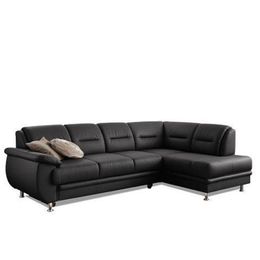 Sit & More sit&more Ecksofa &raquo;Mailand L-Form, B: 250 cm, zeitloses Design, Komfortpolsterung&laquo; optional Schlaffunktion schwarz Luxus-Kunstleder;Kunstleder Softlux 