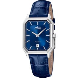 Lotus Herren Quarzuhr &raquo;Square Series&laquo; Armbanduhr, Herrenuhr, Lederarmband, analog, Tag blau Einheitsgr&ouml;&szlig;e