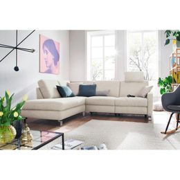 3C Candy Ecksofa &raquo;Mainau modern und elegant, mit gutem Sitzkomfort, Breite 257cm, L-Form&laquo; wahlweise mit elektrischer Relaxfunktion, Federkern wei&szlig; 
