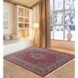 OTTO home Orientteppich &raquo;BB Oriental, handgekn&uuml;pft&laquo; rechteckig 12 mm H&ouml;he reine Wolle, orientalisches Design, mit Fransen, Wohnzimmer rot Schurwolle B