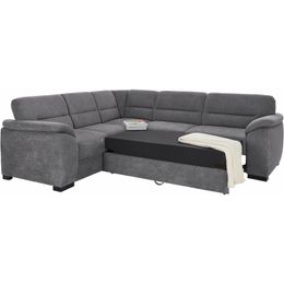 Sit & More sit&more Ecksofa &raquo;Montego L-Form, B: 256 cm, gro&szlig;e Stoffauswahl, Komfort Sitzh&ouml;he 46cm&laquo; wahlweise mit Schlaffunktion und Schubkasten grau Luxus-