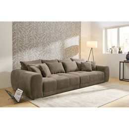 Jockenh&ouml;fer Big-Sofa &raquo;Moldau, B. 306 cm, mit Federkernpolsterung, Liegefl&auml;che 120x240 cm&laquo; Mega-Sofa im XXL-Format, Federkern, 12 Kissen grau Cord: 100% Polyester 