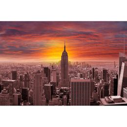 papermoon Fototapete &raquo;New York bei Sonnenuntergang&laquo; bunt Vlies B/L: 4,5m x 2,8m, Bahnen: 9 Stk.