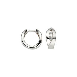 Firetti Damen Paar Creolen &raquo;Schmuck Geschenk Silber 925 Ohrschmuck Ohrringe Kristall&laquo; mit Zirkonia (synth.) silber 14mm, Silber 925 (Sterlingsilber)
