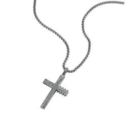Police Herren Kette mit Anh&auml;nger &raquo;Crosstone Kreuz&laquo; silber Edelstahl, L: 55 B: 2,5mm