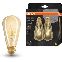 Osram LED-Filament &raquo;1906Vintage Edition goldenes Glas&laquo; E27 2 Stk. Warmwei&szlig; Einheitsgr&ouml;&szlig;e
