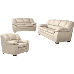 COTTA Polstergarnitur &raquo;Casino, 3tlg. Set, Sofa Wohnzimmer Garnitur, Wellenunterfederung&laquo; Set, 3 tlg. Sessel, 2-Sitzer, 2,5-Sitzer, hohe R&uuml;ckenlehne 