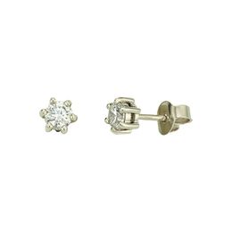 Firetti Damen Paar Ohrstecker &raquo;Schmuck Geschenk Gold 333 Ohrschmuck Ohrringe Solit&auml;r&laquo; mit Zirkonia (synth.) 5, Wei&szlig;gold 333