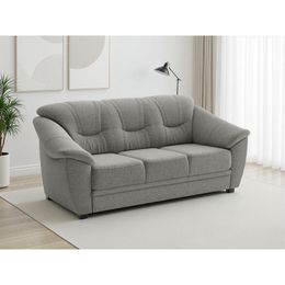Sit & More sit&more 3-Sitzer &raquo;Savona, B. 198cm, Federkern, opt. mit Schlaffunktion, Sitzh. 46cm&laquo; mit Federkern grau B/H/T: 198cm x 90cm x 90cm, Flachgewebe, ohne