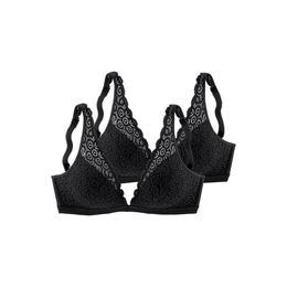 PETITE FLEUR BY LASCANA Bralette-BH ', BH ohne B&uuml;gel, Spitzen-BH, Bralette' schwarz Gr. 90C. Ohne B&uuml;gel