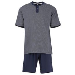 Tom Tailor Herren Tom Tailor Shorty &raquo;Nebraska&laquo; 2 tlg. Streifendesign, Kurzarm, Rundhalsausschnitt, kurze Hose, atmungsaktiv blau 56 (XXL)