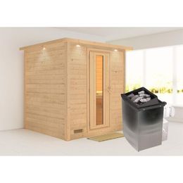 Karibu Sauna &raquo;Menja&laquo; Set, Ofen 9 kW integr. Strg beige Saunaofen, integrierte Steuerung, 9 kW