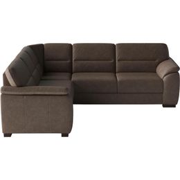 Sit & More sit&more Ecksofa &raquo;Montego L-Form, B: 256 cm, gro&szlig;e Stoffauswahl, Komfort Sitzh&ouml;he 46cm&laquo; wahlweise mit Schlaffunktion und Schubkasten braun 100% 