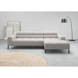 Home Affaire Ecksofa &raquo;Claya, 258 cm breit, L-Form, Kopfteilverstellung&laquo; Moderne Steppung, weicher Polsteraufbau & saugroboterfreundliche H&ouml;he 100% 