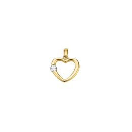 Firetti Damen Kettenanh&auml;nger &raquo;Schmuck Geschenk Gold 333 Halsschmuck Anh&auml;nger Herz bicolor&laquo; mit Zirkonia (synth.) gold Gelbgold 333, 0,49 g