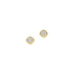 Firetti Damen Paar Ohrstecker &raquo;Schmuck Geschenk Gold 333 Ohrschmuck Quadrat bicolor&laquo; mit Zirkonia (synth.) Gelbgold 333