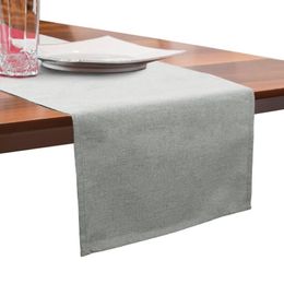 OTTO home Tischl&auml;ufer &raquo;Meellon&laquo; unifarben, modern, strukturiert, Esszimmer, Esstisch, Deko grau Polyester B/L: 160cm x 40cm, 1 Stk.