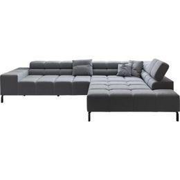 Home Affaire Ecksofa &raquo;Ancona New, wahlweise motorische Sitztiefenverstellung, auch in Cord&laquo; feine Steppung, mit Kopfteilverstellung, 3 Zierkissen, L-