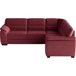 Sit & More sit&more Ecksofa &raquo;Montego L-Form, B: 256 cm, gro&szlig;e Stoffauswahl, Komfort Sitzh&ouml;he 46cm&laquo; wahlweise mit Schlaffunktion und Schubkasten rot 100% 