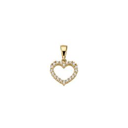 Firetti Damen Kettenanh&auml;nger &raquo;Schmuck Geschenk Gold 333 Halsschmuck Anh&auml;nger Herz&laquo; mit Zirkonia (synth.) gold Gelbgold 333, 0,65 g