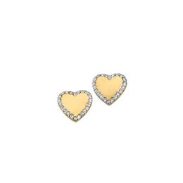 Firetti Damen Paar Ohrstecker &raquo;Schmuck Geschenk Gold 333 Ohrschmuck Herzen bicolor&laquo; mit Zirkonia (synth.) gold Gelbgold 333
